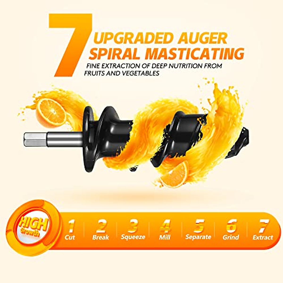 Cold Press Juicer, AAOBOSI Slow Masticating Juice Extractor for Fruit and Vegetable - Delicate Crushing Without Filtering - Juicer Machines with Quiet Motor/Reverse Function/Brush, Black