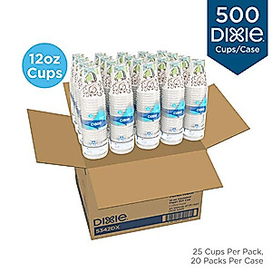 Dixie PerfecTouch 12 Oz Insulated Paper Hot Coffee Cup by GP PRO (Georgia-Pacific), Coffee Haze, 5342DX, 500 Count (25 Cups Per Sleeve, 20 Sleeves Per Case)