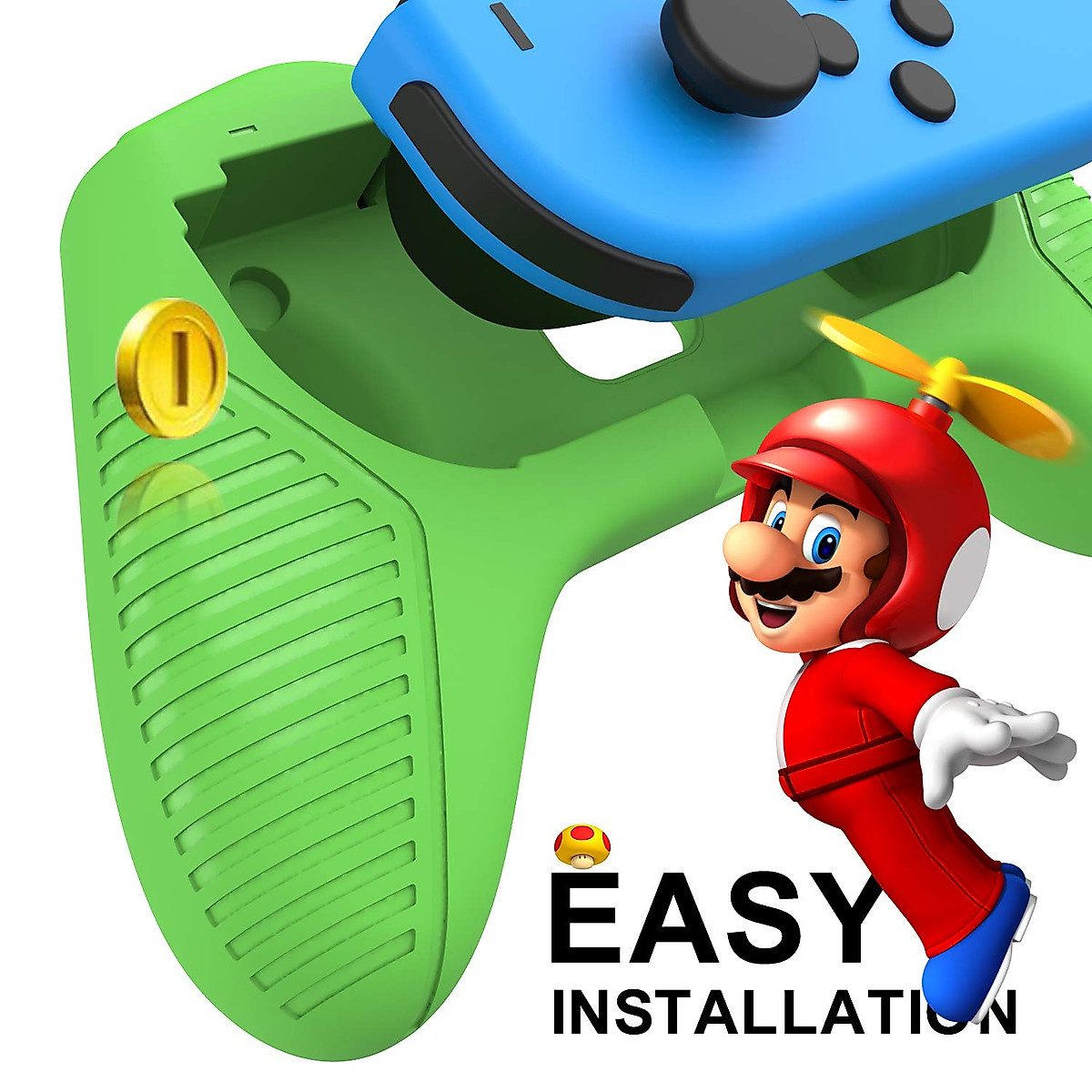 Geserhoo Grip Kit for Nintendo Switch JoyCon Controller - 4 Pack Comfort Game Handle Holder Accessories Fit for Nintendo Switch Controllers (Green&Pink&Yellow&Blue)