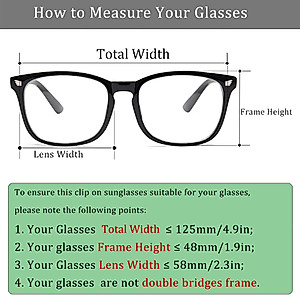 FRAZALA Polarized Clip on Sunglasses for Men Women over Prescription Glasses UV Protection Anti Glare Flip-up Clip-on Sun Shades (Black Lens/Grey Vision)