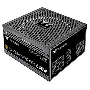 Thermaltake Toughpower GF1 650W 80+ Gold SLI/ CrossFire Ready Ultra Quiet 140mm Hydraulic Bearing Smart Zero Fan Full Modular Power Supply 10 Year Warranty PS-TPD-0650FNFAGU-1