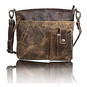 Leather Crossbody Purse for Women- Small Crossover Cross Body Bag Long Over the Shoulder Sling Womens Purses and Handbags