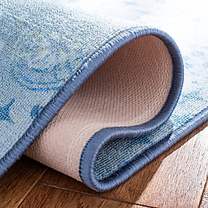 SAFAVIEH Disney Princess Collection Machine Washable Slip Resistant 5' x 7' Light Blue/Blue Iconic Kids Bedroom Nursery Playroom Area Rug