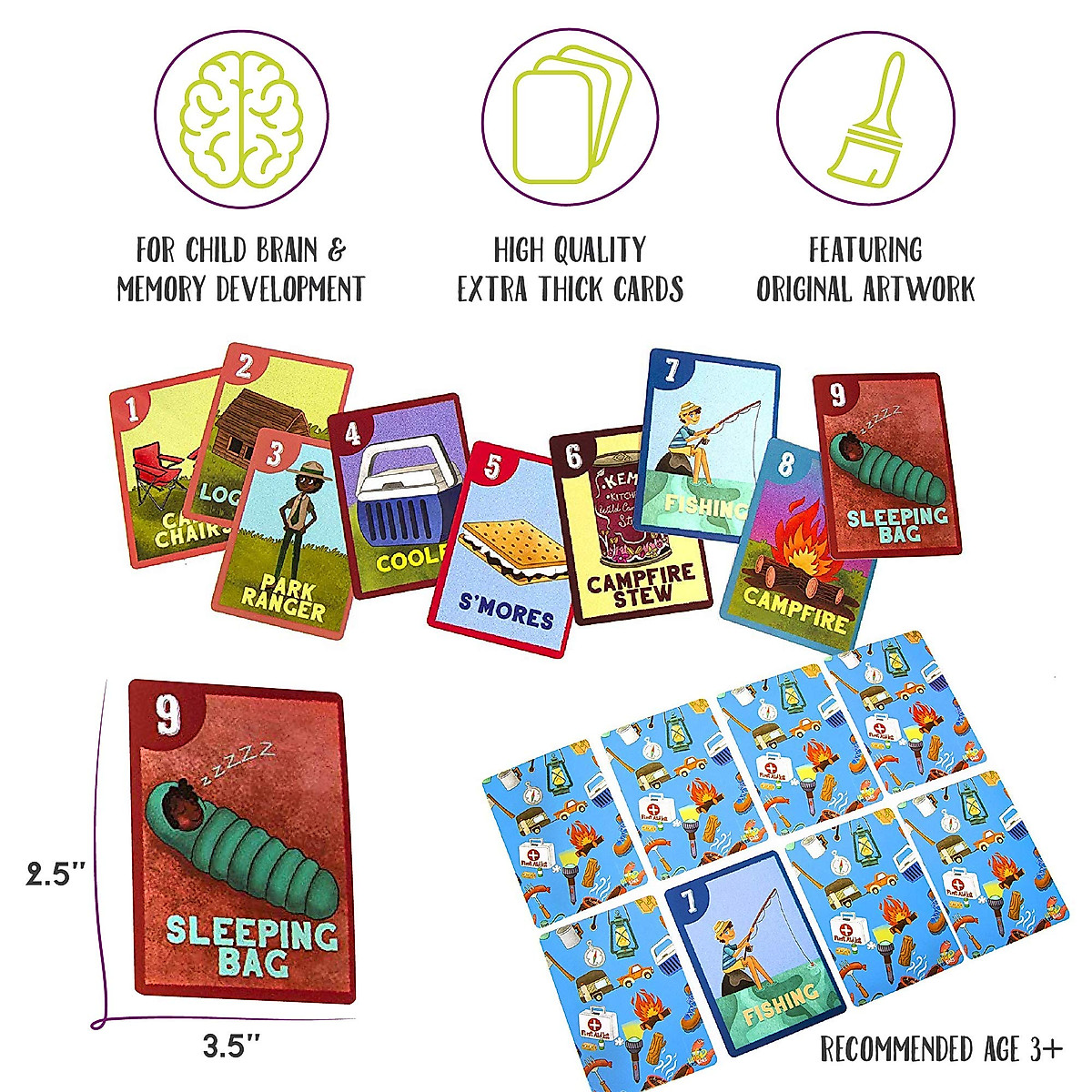 Upbounders by Little Likes Kids - Camping Outdoors Go Fish! Card Game - Classic Family Game for Kids Toddlers Preschool - Diverse, Multicultural Matching Pairs Game