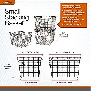 Spectrum Diversified Scoop Stacking Storage Basket, Small, Bronze