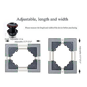 Washing Machine Base Fridge Stand Multi-Functional Adjustable Base Washer and Dryer Stand Appliance Refrigerator Pedestal Stand with 12 Stainless Steel legs[12legs-Legs Hight 9.8in]