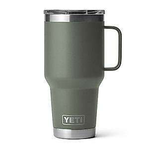 YETI Rambler 30 oz Travel Mug, Stainless Steel, Vacuum Insulated with Stronghold Lid, Camp Green