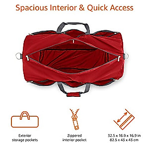 Amazon Basics Large Travel Luggage Duffel Bag, Red