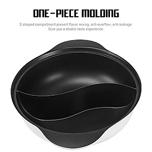 Hot Pot with Divider for Induction Cooker Dual Sided Soup Cookware Two-flavor Chinese Shabu Shabu Pot for Home Party Family Gathering, 4.5 Quart (White)