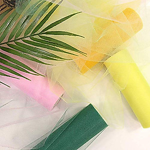 Sailing-go 7-color rainbow tulle reel gauze mesh reel gauze fabric reel 6 inches wide 25 yards. 0.4 inch wide, 25 yards long golden ribbon, 59 inch size ruler for table skirt rainbow party tulle skirt