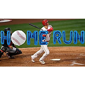 Blue Baseball Home Run Banner Balloons - Home Run Letter Foil Balloon - Soft Ball Sport Match Birthday Party Balloon Decoration