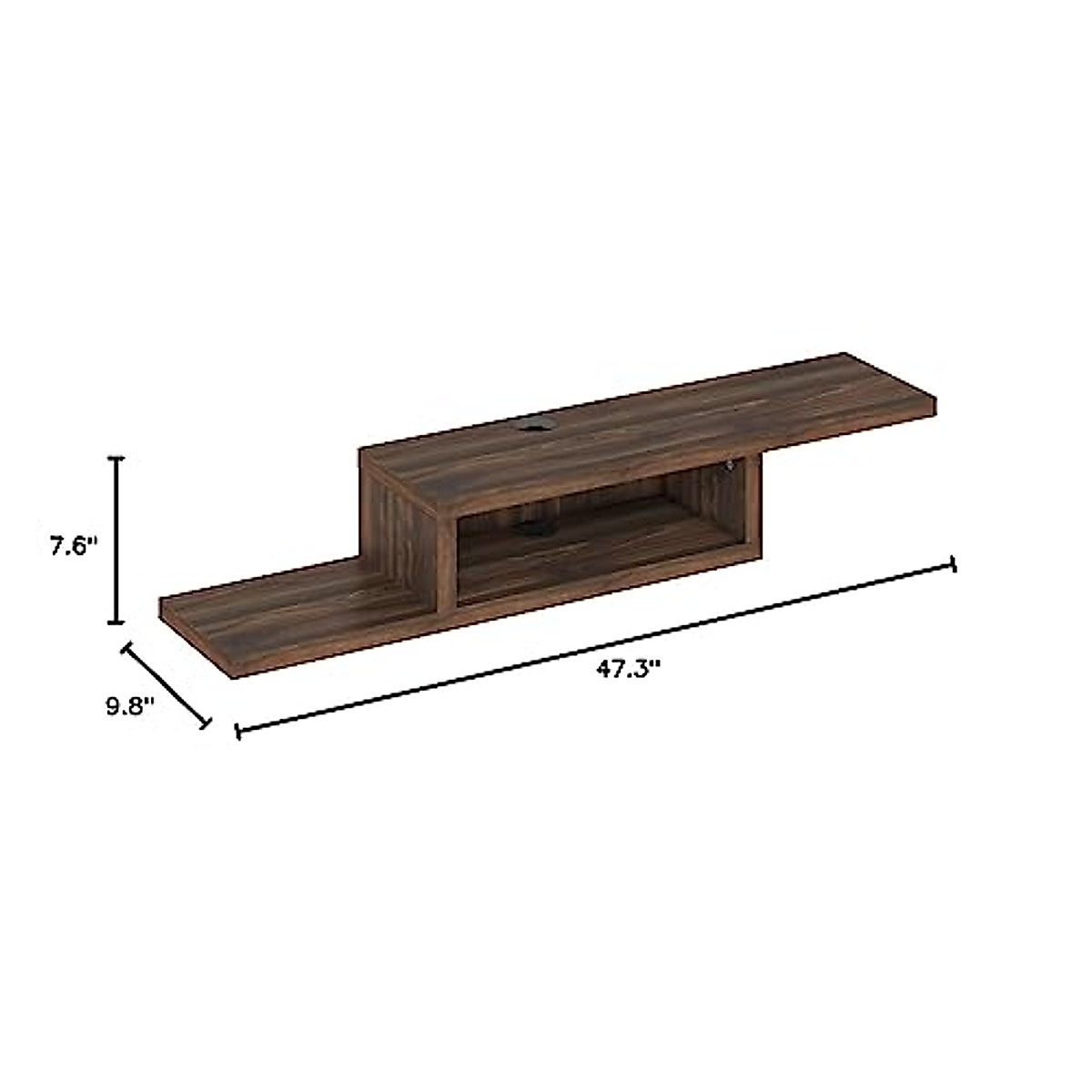 Furinno Indo Wall Mounted Floating Media Console, Columbia Walnut 47 Inch