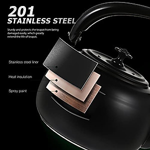 Ipetboom Tea Kettle Stove Top Teapot 1L Stainless Steel Tea Kettle Camping Kettle Camp Teapot Coffee Pot Water Boiling Kettle Teapot with Removable Infuser for Kitchen