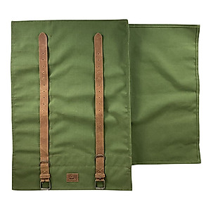 Cast Leather Co., Knife Roll Bag with Detachable Shoulder Strap, Portable Storage for Specialty Knives with 10 Pockets, Protect Sharp Cooking Items, Water Resistant Canvas, Olive