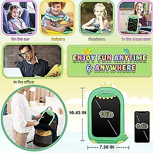 Toddler Toys Age 1-2,10IN Drawing Tablet Doodle Board LCD Writing Tablet for Kids,Learning Toys for 1 2 3 4 5 6 7 8 Year Old Boys Girls Christmas Birthday Gifts,Travel Games Dinosaur Toys for Boys 4-6