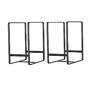 SUNFICON Large Plate Holders 2 Pack Upright Cabinet Dish Organizers Metal Plate Dish Drying Racks Stands Racks for Countertop and Cupboard Black