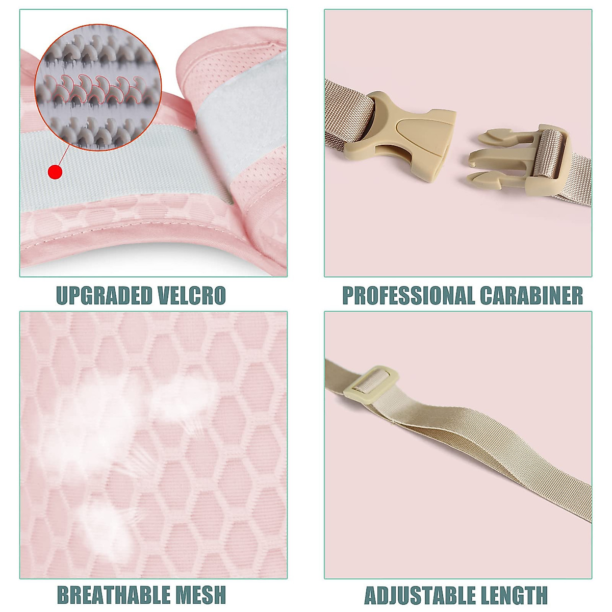 Huifen Baby Walker for Girls Adjustable Baby Walking Harness with Detachable Crotch Baby Support Assist Handheld Kids Walker Helper for Baby Learn to Walk (9-24 Months) (Breathable Pink) …