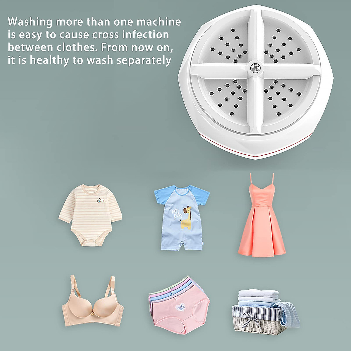 Portable Washing Machine for Sink Mini Dishwasher for Clothes and Dishes Small Washer for Underwear Personal Baby Clothes Towel for Camping Rv Travel & Home USB Interface Connection