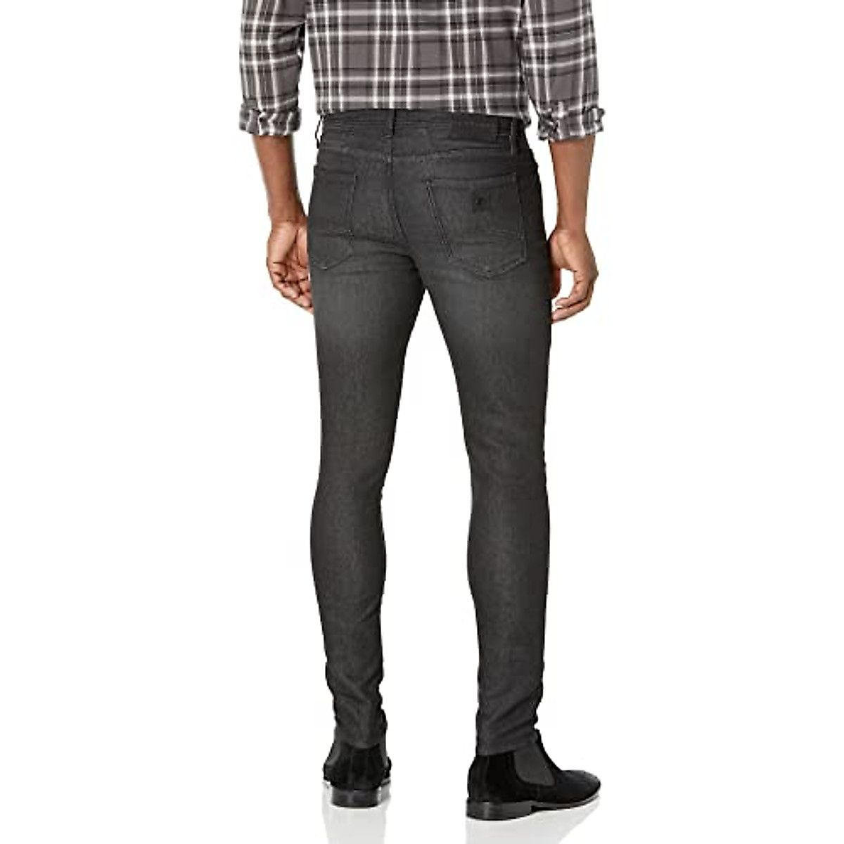 A|X ARMANI EXCHANGE Men's 5 Pocket Medium Wash Super Skinny Jeans, Black Denim, 40