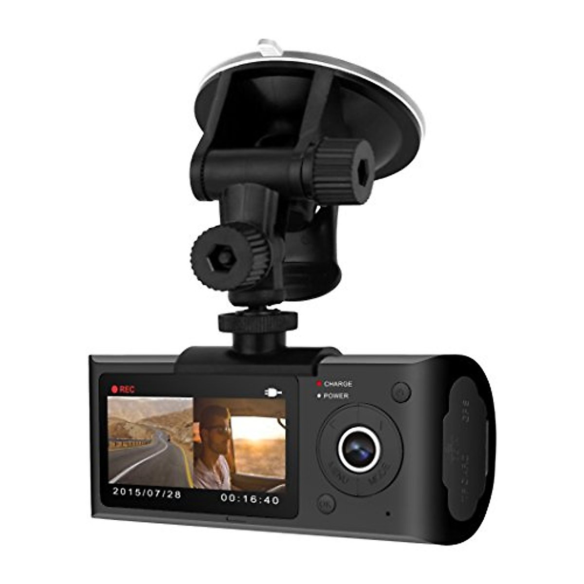 Blaupunkt - Dual Camera DashCam with GPS, 2.7" LCD Screen, Wide Angle View, Continuous Recording