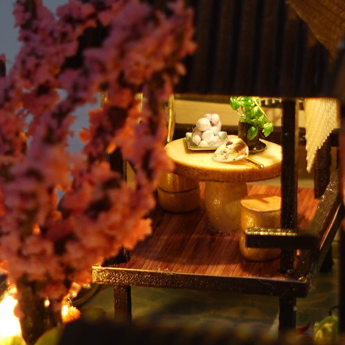 CUTEBEE Dollhouse Miniature House Kit with Furniture, DIY Wooden Dollhouse Tiny House Building Set for Adults and Teens, Creative Room Decor Gift for Family and Friends (Japanese Garden House)