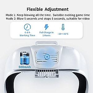 VR Face Cover with Soft Leather Pad for Oculus/Meta Quest 2 Accessories, Facial Interface with Cooling Fan to Relieve Lens Fogging and Hot Air White