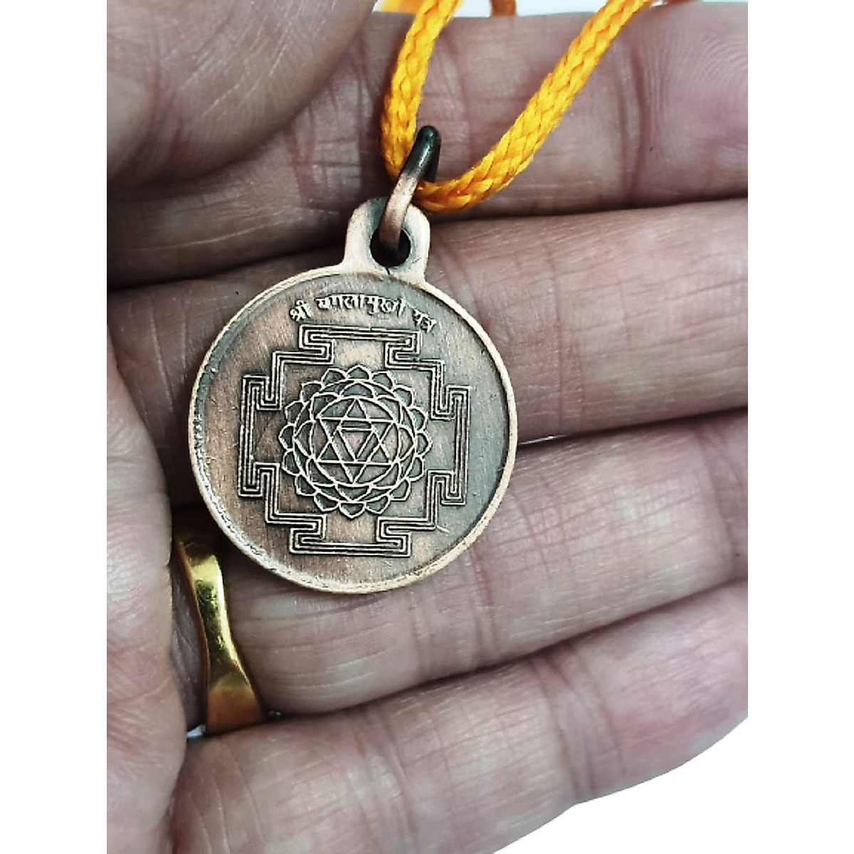 numeroastro Shri Baglamukhi Yantra Locket | Pendant In Pure Copper (Oxidized Finish) (6 Grams Approx) (1 Pc), Standard, No Gemstone