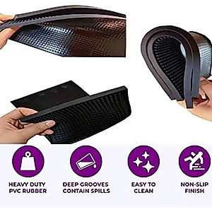WANGCHAO Bar Mat Set Rubber Bar Service Spill Mat 3-Pack Dish Drying mat Bar mat for Cocktail Bartender and Counter Top (Black 18" x 12"x0.4"+23" x 3"x0.4"+12" x 6"x0.4")