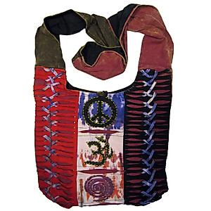 Original Collections Bohemian Hippie Crossbody Peace Sign Shoulder Bag Purse Large
