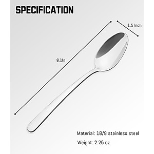 Personalized Dinner Spoon, Custom 8.1 Inch Stainless Steel Tablespoons, Engraved Name Silverware Spoons, Anniversary Birthday Christmas Gifts, Mirror Finish & Dishwasher Safe