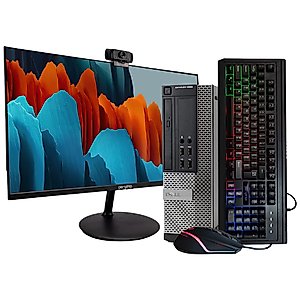 Dell Optiplex 9020 Business Desktop PC - Intel Core i5-4750 3.2GHz, 8GB RAM, 240GB Solid State, Windows 10 Pro 64bit, New 24 Inch Monitor, Rainbow Keyboard and Mouse (Renewed)