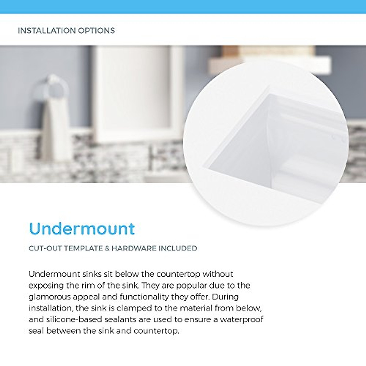 MR Direct u1812-w Sink Undermount Porcelain Bathroom White