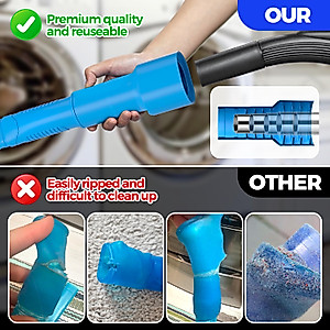 Holikme 2 Pieces Dryer Vent Cleaner Kit, Dryer Lint Vacuum Attachment and Flexible Dryer Lint Brush, Vacuum Hose Attachment Brush, Blue