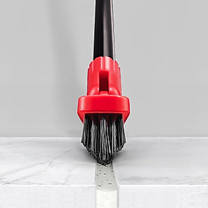 Mitclear V-Shape Grout Scrubbing Brush with Long Handle(52IN), Tiles Scrubber Floor Grout Cleaner with Stiff Bristles, Floor Scrub Cleaning Brush for Tiles Bathroom Kitchen Shower Baseboards