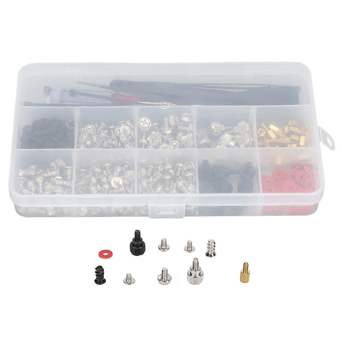 Computer Screw Set, Washer PC Screws Assortment Various Sizes Screwdriver for CPU Disk for Motherboard for Maintenance