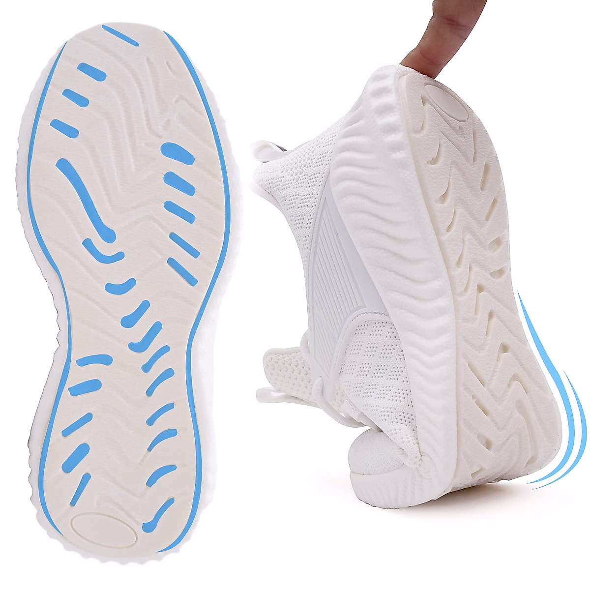 Akk Womens Running Workout Shoes - Non Slip Lightweight Gym Mesh Sneakers for Walking, Tennis, Training, Outdoor Sport White Size 7.5 US