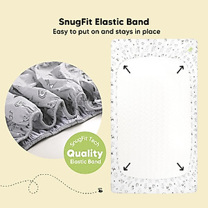 KeaBabies 2-Pack Mini Crib Sheets, Pack and Play Sheets Fitted and 2-Pack Organic Crib Sheets for Boys, Girls - Pack N Play Sheets - Jersey Fitted Crib Sheet, Baby Crib Sheets Neutral