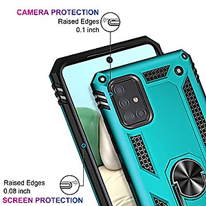 LUMARKE Galaxy A51 Case,Pass 16ft. Drop Tested Military Grade Cover with Magnetic Ring Kickstand Compatible with Car Mount Holder,Protective Phone Case for Samsung Galaxy A51 4G LTE Teal
