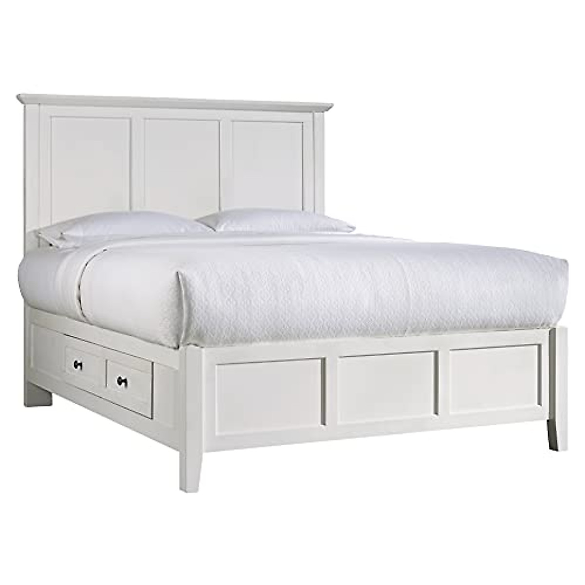 Modus Furniture Solid Wood 2-Side Storage Bed, California King, Paragon - White