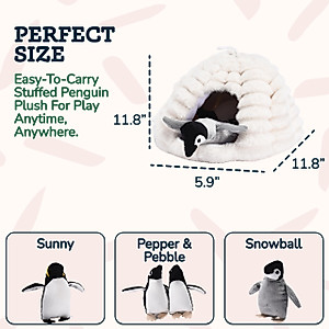 Snug A Babies Penguin Stuffed Animal Set - 4 Soft and Cuddly Plush Penguins with Igloo - Perfect Penguin Plush Toy for Kids to Play, Cuddle, and Uplift Social Skills - Soft, Huggable, and Safe