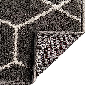 Unique Loom Trellis Frieze Collection Area Rug - Geometric (8' x 10', Dark Gray/ Ivory)