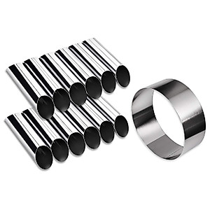 DS. DISTINCTIVE STYLE Cannoli Tubes Kit 12 Pieces Stainless Steel Canolli Shell Molds with Cake Ring Mold DIY Canoli Forms for Baking