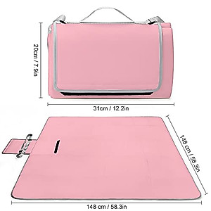 Customized Personalized Large Picnic Blanket Waterproof, Custom Beach Handy Mat Portable, Customizable Photo Text Camping Mat for Outdoor, Beach, Camping LightPink 58.3 x 58.3 inch