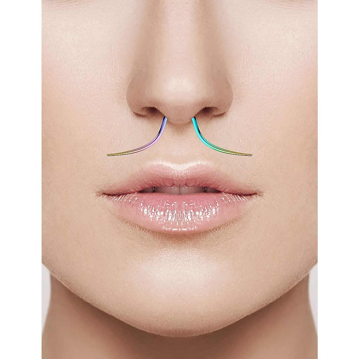 SCERRING 16G Septum Hoop Nose Rings 316L Stainless Steel Horseshoe Nose Hoop Ring Cartilage Daith Tragus Retainer Body Piercing Jewelry 20PCS
