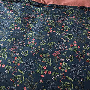 HoneiLife King Duvet Cover Set - 100% Cotton Comforter Cover Floral Duvet Cover Sets,Soft & Breathable Duvet Cover with Zipper Closure and Corner Ties,3pcs Wildflower Comforter Cover Sets- Flower Sea