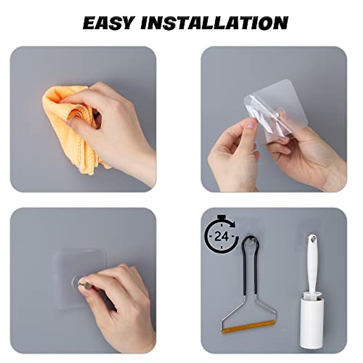 10 PCS Adhesive Wall Hooks, NO Damage Wall Hanging Hooks Sticker, Heavy Duty Adhesive Hook for Picture Hat Keys Bathroom Kitchen Tools Hanging, Screw Free Wall Hooks