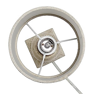 Elegant Designs LT3330-BGE 12.5" Country Farmhouse Petite Textured Column Table Desk Lamp with Drum Fabric Shade, Beige