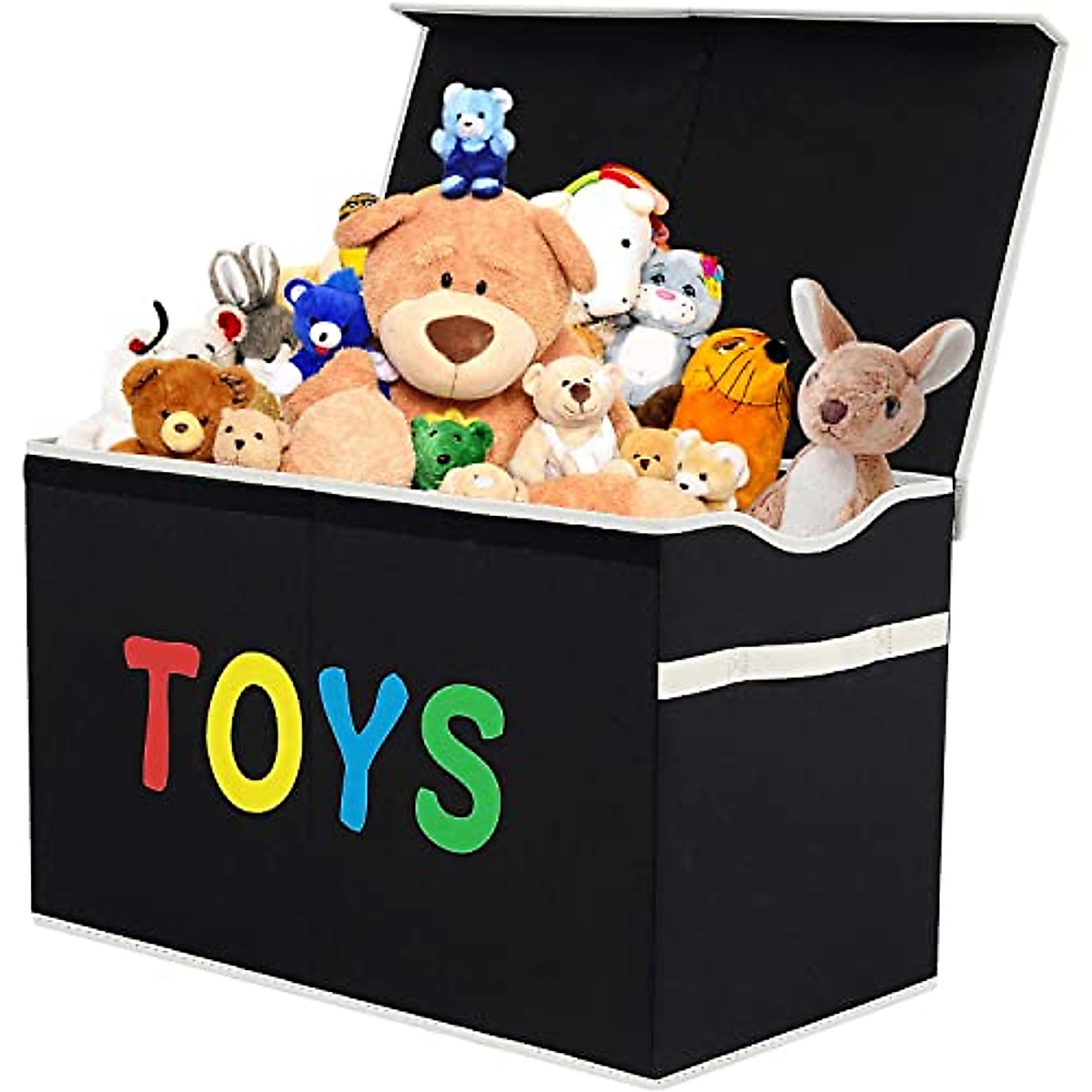 VICTOR'S Toy Box Large Toy Storage Black + Large Toy Storage Box Beige