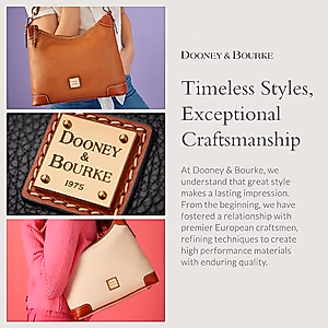 Dooney & Bourke Women's Hobo Shoulder Bag in Pebble Grain Leather, Large Handbag with Adjustable Shoulder Strap, Caramel