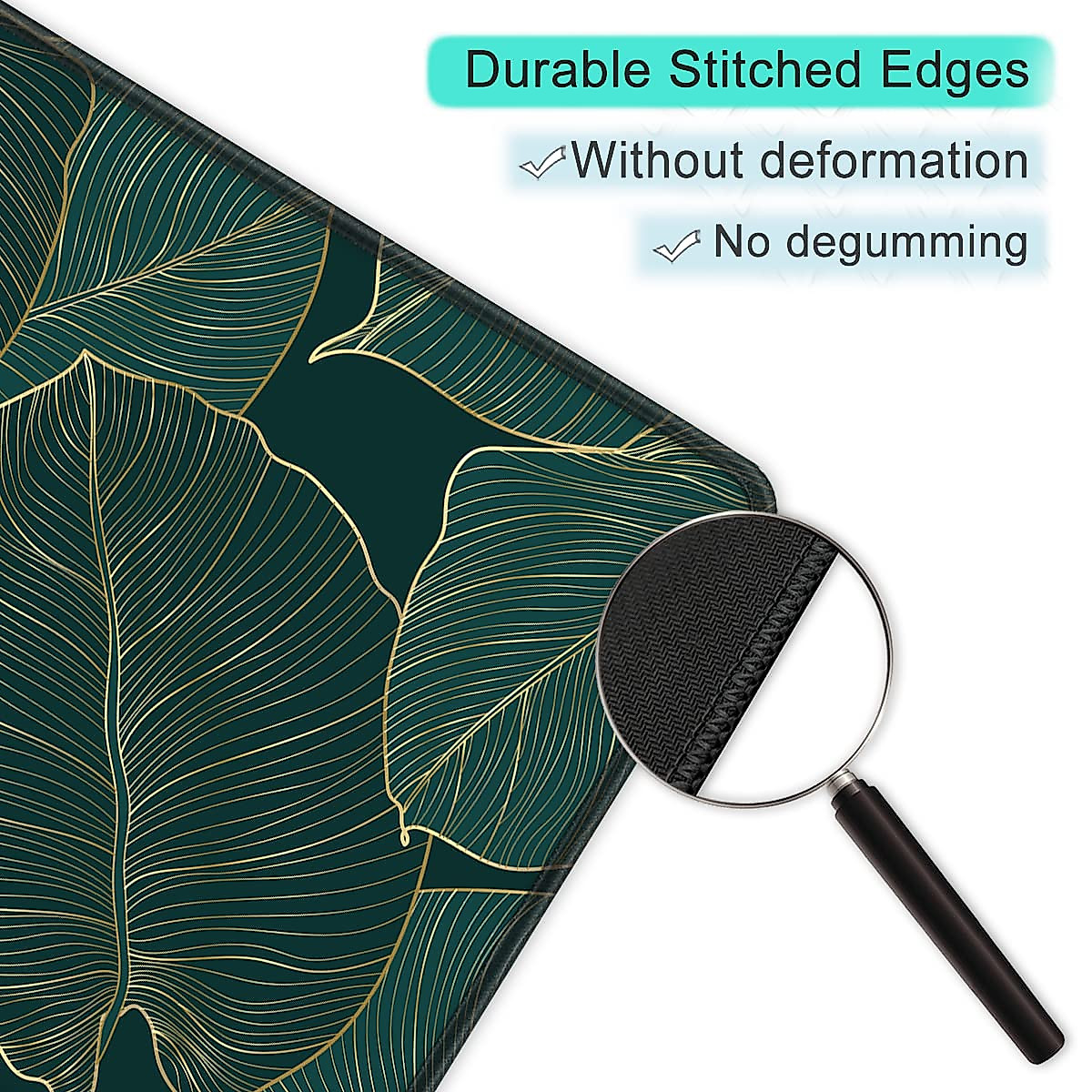ITNRSIIET Mouse Pad with Stitched Edge Premium Textured Smooth Precise Operation Waterproof Washable Non-Slip Rubber Base Desktop Protection Mat, 10.2×8.3×0.12 inches, Palm Texture